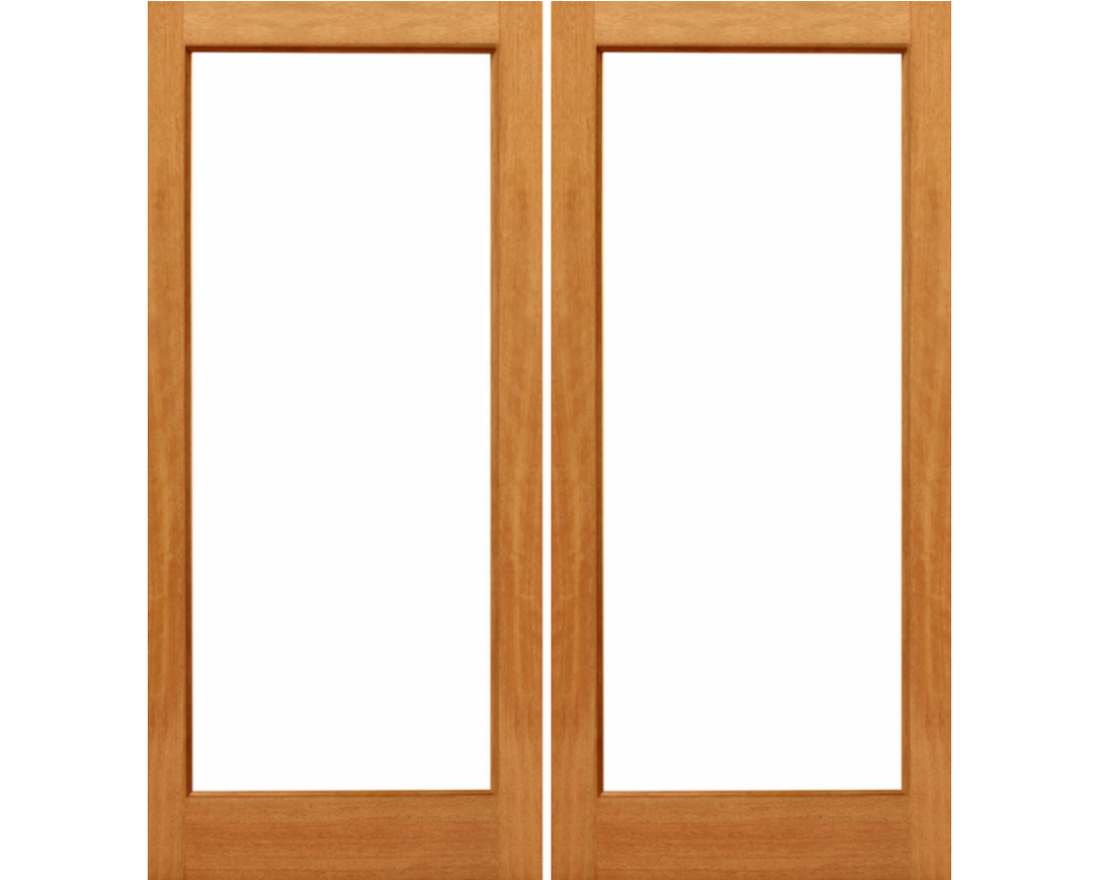 1 Lite Full View Mahogany Exterior Door with Clear Glass